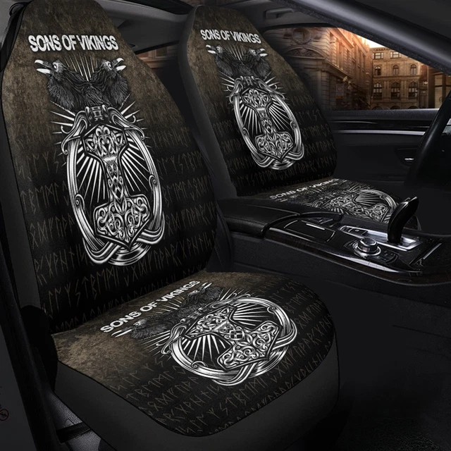 WINGS SKULL CAR Seat Cover Heaven Don'T Want Me Hell Afraid I Take Over ...
