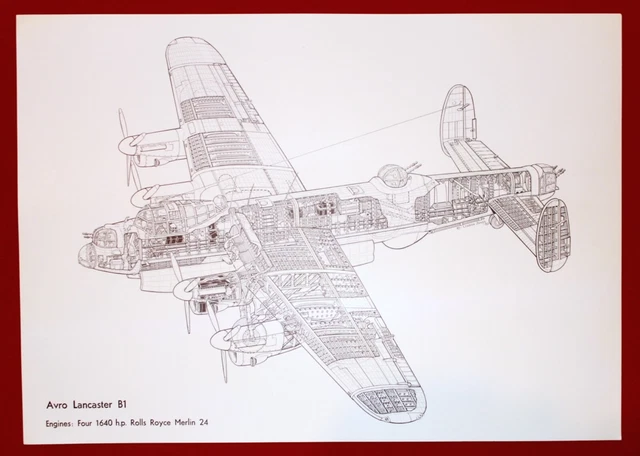 AVRO LANCASTER B1 WW2 Aircraft Cutaway Cross Section A3 Print Lyndon ...