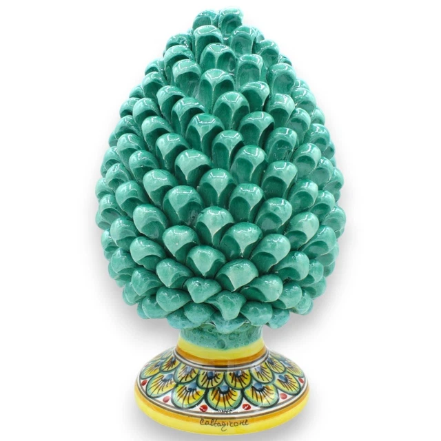 PINECONE SICILIAN IN Ceramic Caltagirone, Verdigris - 2 Options Size ...
