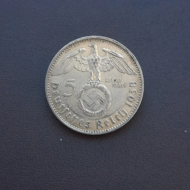 MONEDA DE 5 Marcos Del Año 1938.Alemania Nazi. (Ceca J) De Plata ...