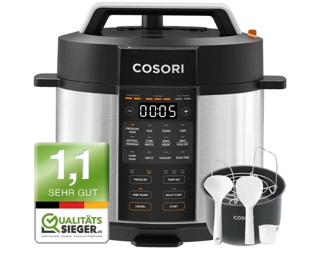 SCHNELLKOCHTOPF, 9-IN-1, MULTIKOCHER mit 14 Funktionen, 5,7 L Pressure ...