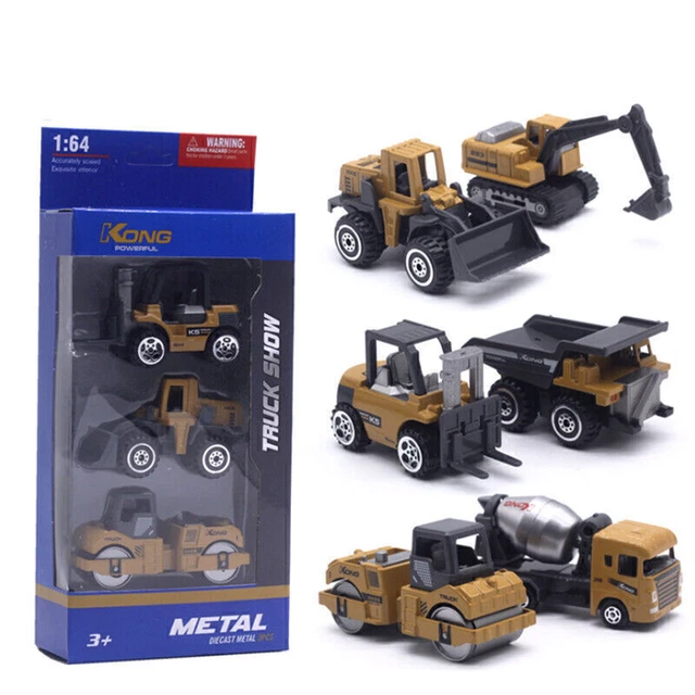 1:64 REALISTIC CONSTRUCTION Trucks Model Excavator Loader Forklift Mini ...