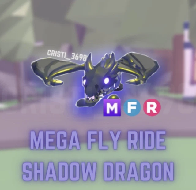 CUSTOM ARTWORK W/ Roblox Adopt Me MEGA NEON Shadow Dragon Fly/Ride READ ...