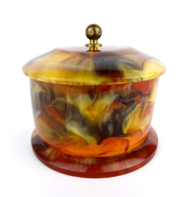 RARE VINTAGE FATURAN AMBER DOSE BOX ART DECO GERMANY circa 1930/1940 ...
