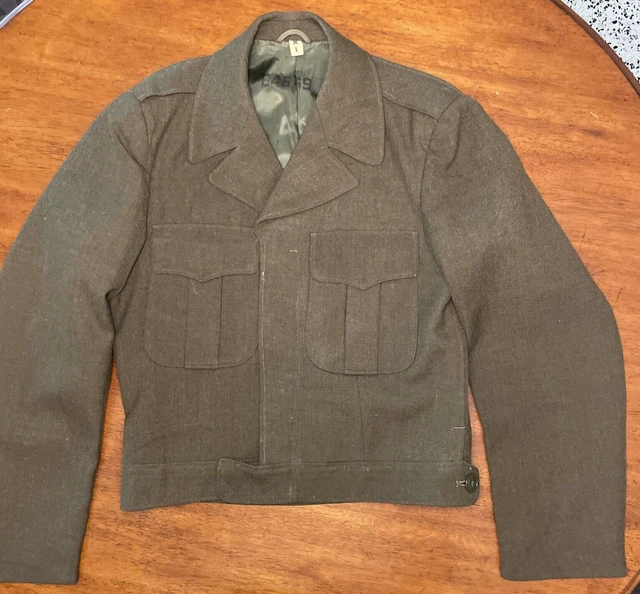 VINTAGE WW2 US Wool Army Military Ike Field Jacket B4669 LARGE Exec ...