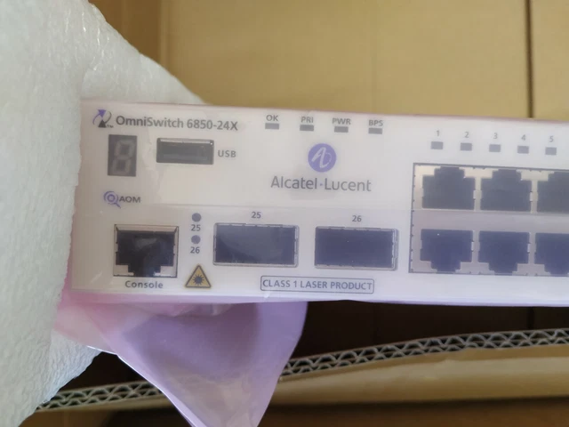 ALCATEL LUCENT OMNISWITCH OS6850-24X 24-Port Gigabit Ethernet Switch w ...
