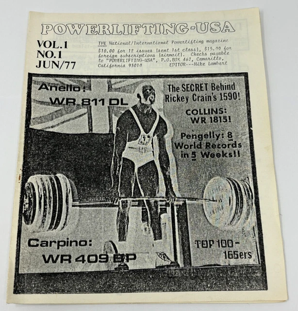 POWERLIFTING USA BODYBUILDING Muscle Magazine Issue #1 Premiere Issue ...