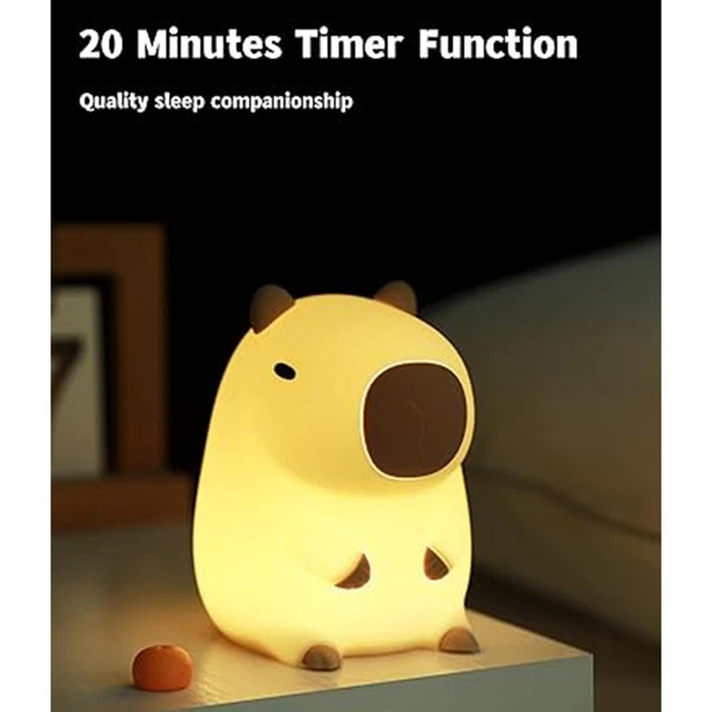 CAPYBARA NIGHT LIGHT, Cute Nursery Lamp, Silicone Animal Kids Baby ...