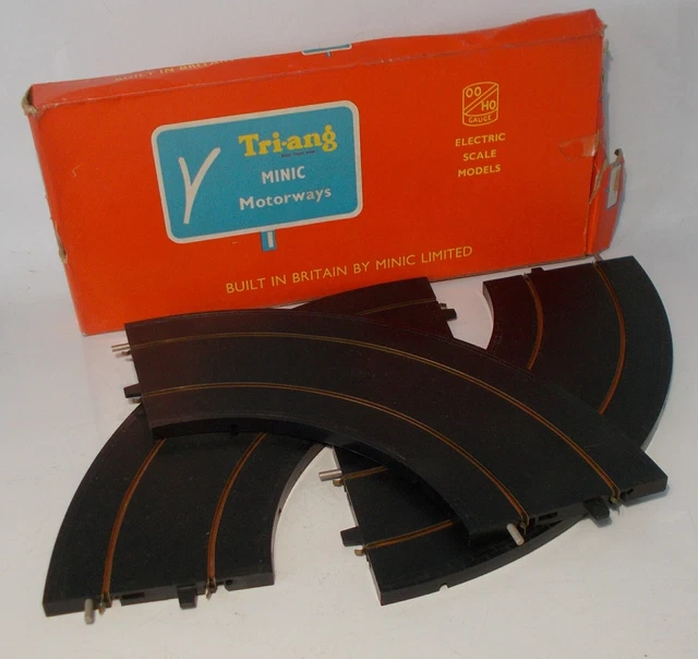 TRIANG MINIC MOTORWAYS 90 deg Track Bend track piece x 3 (M1611 ...