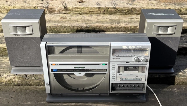 VINTAGE RARE SHARP VZ-3000 Turntable Record Cassette Player & Speakers ...