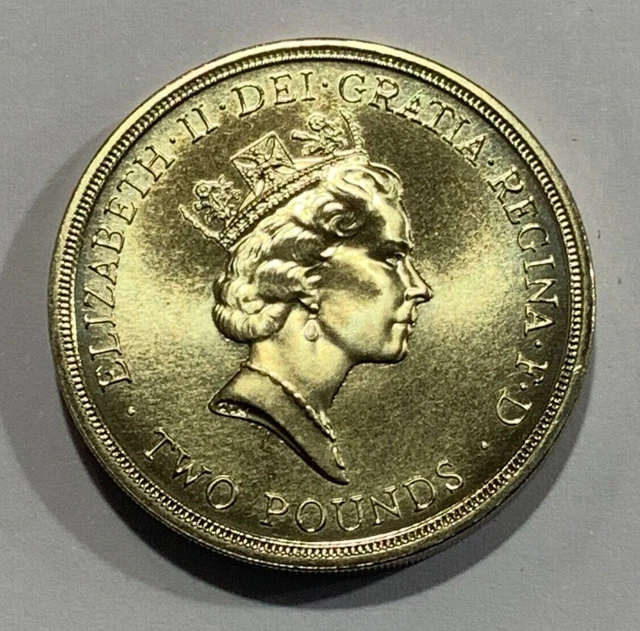 1989 GREAT BRITAIN 2 Pounds - Elizabeth II 300th Ann of the Bill of ...