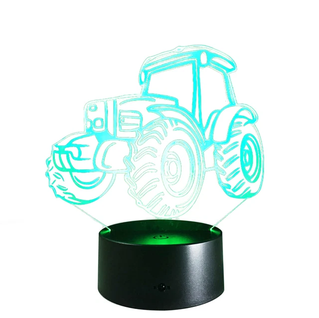 7-COLOR CHANGING 3D Acrylic Illusion USB Light LED Lamp Touch Switch ...