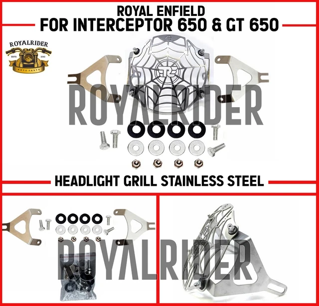 ROYAL ENFIELD HEADLIGHT GRILL, SS For Interceptor 650 & GT 650 £34.79 ...