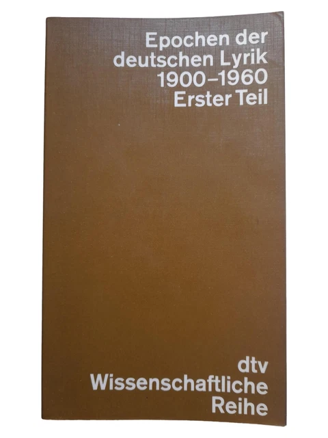 EPOCHEN DER DEUTSCHEN Lyrik, Band 9: Gedichte 1900-1960, Erster Teil ...
