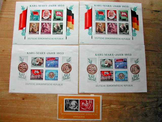 1950/53 DDR 4 Marx Blocks Mi.Nr.8+9 A+B +Debria Block 7.Alle * EUR 41,50 - PicClick DE