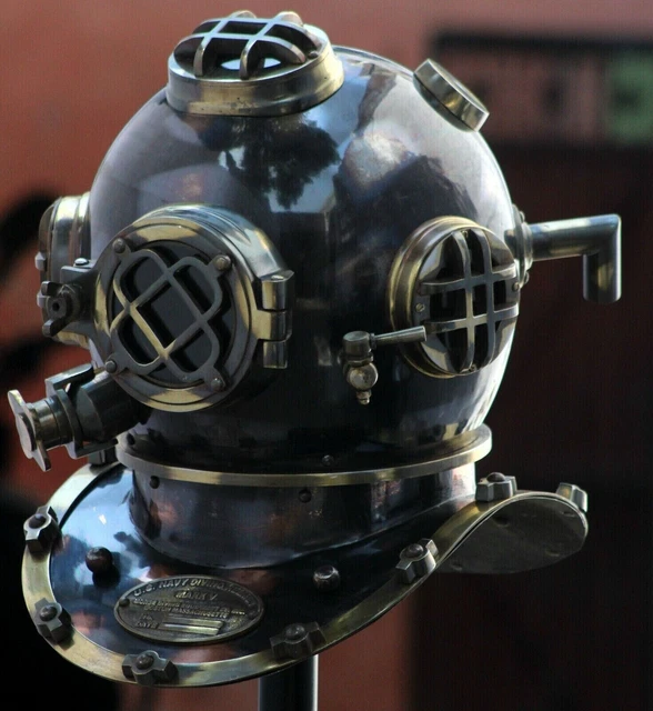 CASCO SUBACQUEO US Navy Mark V Deep Sea Marine Divers Antique Scuba SEA ...