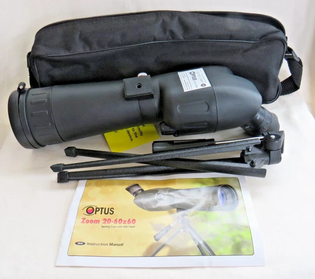 OPTUS 40977 ZOOM 20-60x60 Spotting Scope, Table Tripod & Soft Case. £17 ...