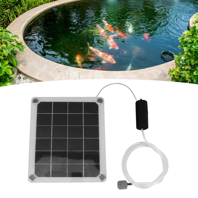 SOLAR AIR PUMP Bubbler For Fish Pond 20W Solar Pond Aerator Noiseless ...