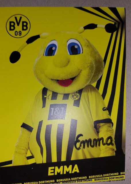 AUTOGRAMMKARTE MASKOTTCHEN EMMA Borussia Dortmund BVB 2022/23 22/23 DFB ...