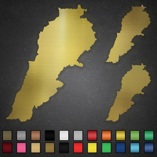 3X LEBANON MAP Sticker Outline Map Lebanon Map Sticker Set Car Wall £5. ...