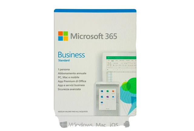 SOFTWARE MICROSOFT 365 Business Standard Box 1 anno 1 Utente 5 device ...