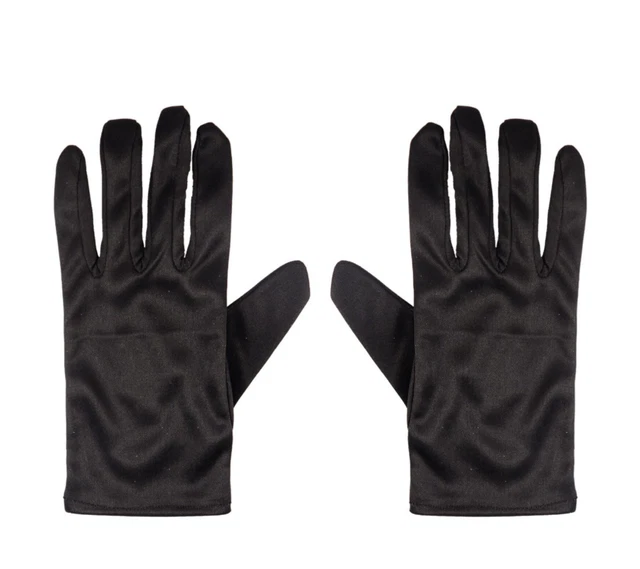 BLACK GENTS GLOVES Men Fancy Dress Costume Accessory Dress-Up ...