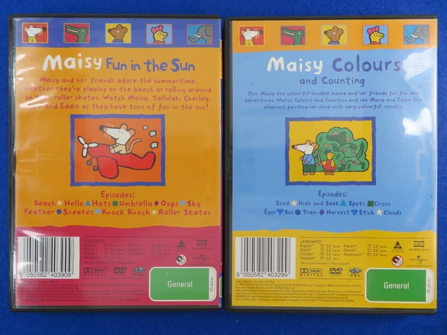 MAISY COLOURS AND Counting And Maisy Fun In The Sun Set - DVD - Region ...