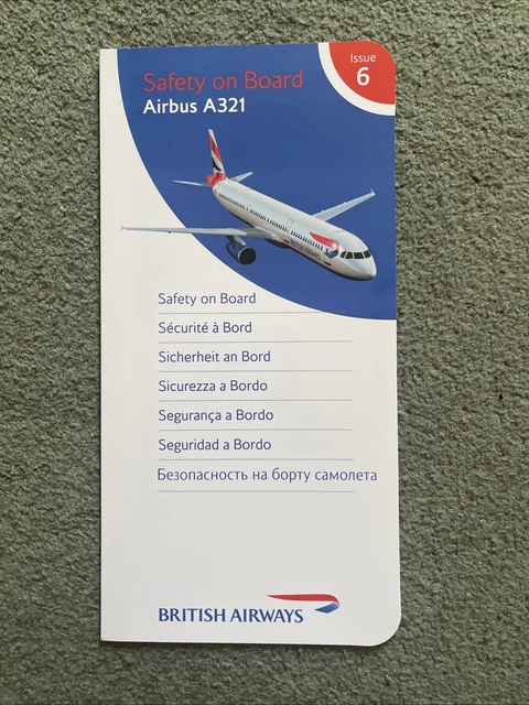 BRITISH AIRWAYS AIRBUS A321 Issue 6 Safety Card £2.23 - PicClick UK