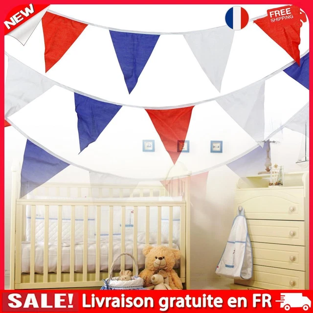 12 DRAPEAUX BLANC rouge bleu drapeau bannière fanion mariage ...