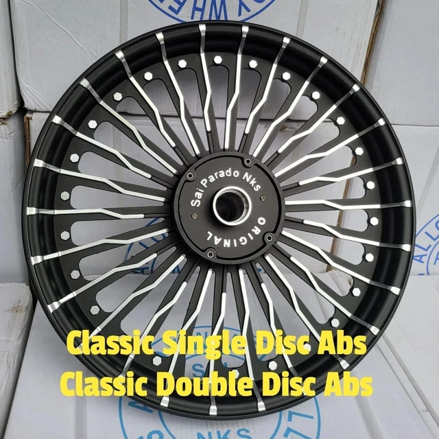 FOR ROYAL ENFIELD Classic 350 500 Front & Rear 26 Spokes Alloy Wheel ...