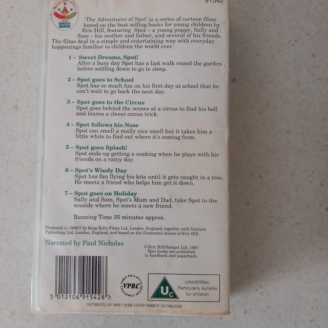 THE ADVENTURES OF Spot Classic VHS children's video tape £3.85 ...