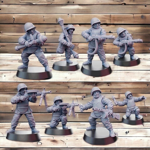 WW2 SOVIET ASSAULT Engineers Support 8X 28mm 1/56 for Wargames and ...