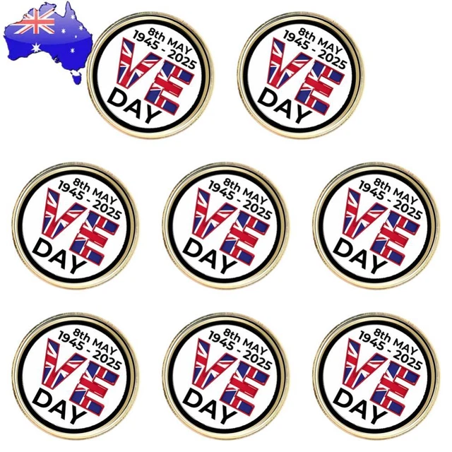 VE DAY 80TH Anniversary 1945-2025 Lapel Pin Badges 8th May VE Day ...