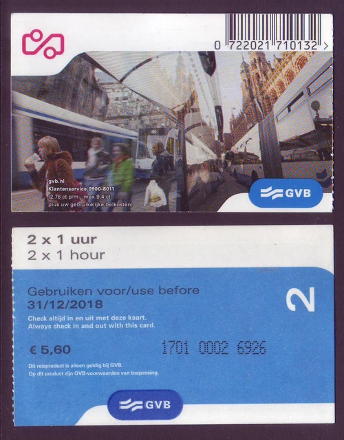 USED TICKET FAHRKARTE Amsterdam Bahn Straßenbahn Tram Bus biglietto billet EUR 1,00 - PicClick DE