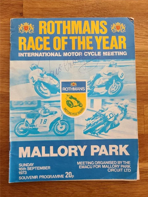 1973 MALLORY PARK Rothmans Race of the Year Motorcycle Racing Programme ...