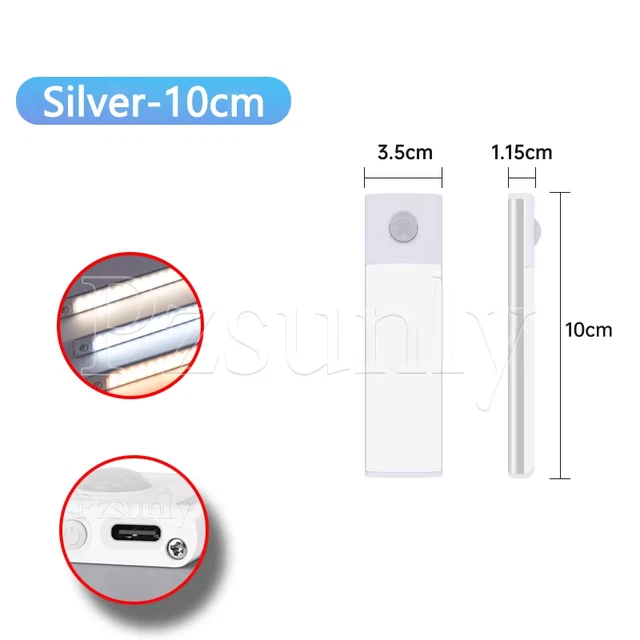 LED BAR LIGHT Motion Sensor USB Rechargeable Led Night Light for ...