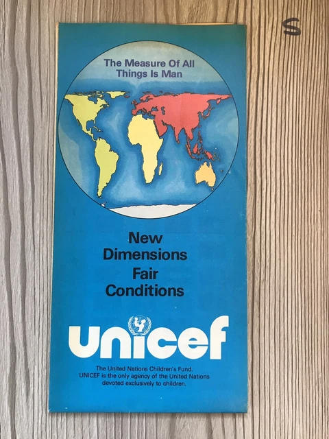 VINTAGE UNICEF NEW Dimensions Fair Conditions World Map , Scarce World ...