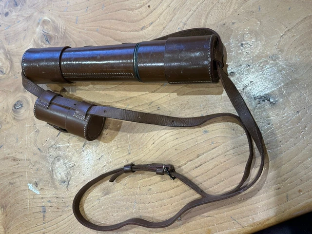 ANTIQUE WW1 PARKER-HALE 4 Draw Leather Case Signalling Telescope ...