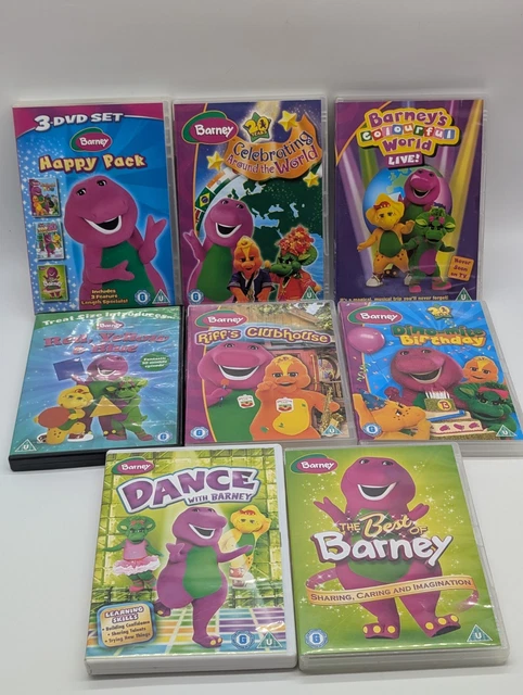 BUNDLE OF 8 Barney the Dinosaur DVDs - Kids TV Shows Dance with, Happy ...