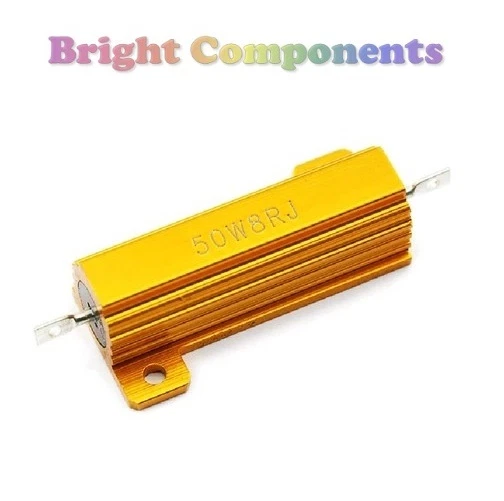 50W ALUMINIUM CLAD Power Resistor - 0.1 Ohms (0R1/0.1R/R1) - 1st CLASS ...
