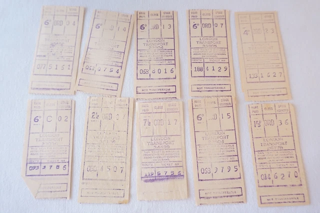 LONDON TRANSPORT GIBSON Machine Bus Tram Ticket x10 Ref A47 £14.99 ...