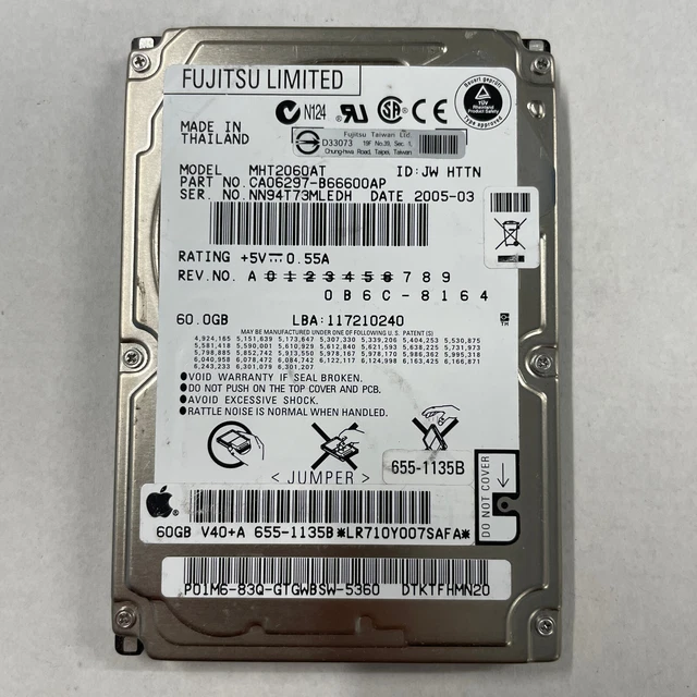 Fujitsu MHT2060AT HDD IDE 30GB-100GB 60GB, IDE, 4,200rpm,, 47% OFF