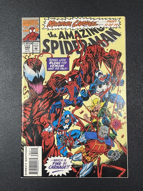 AMAZING SPIDER-MAN #380 Carnage, Venom, & Captain America App Marvel ...