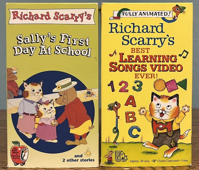 RICHARD SCARRY VHS Lot Kids 90s Best Learning Songs Video & Sally’s ...