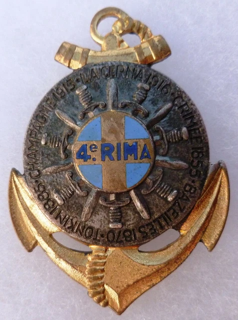 INSIGNE ÉMAIL 4° RIMA TOULON RÉGIMENT INFANTERIE DE MARINE TDM ORIGINAL ANDOR EUR 12,99 ...