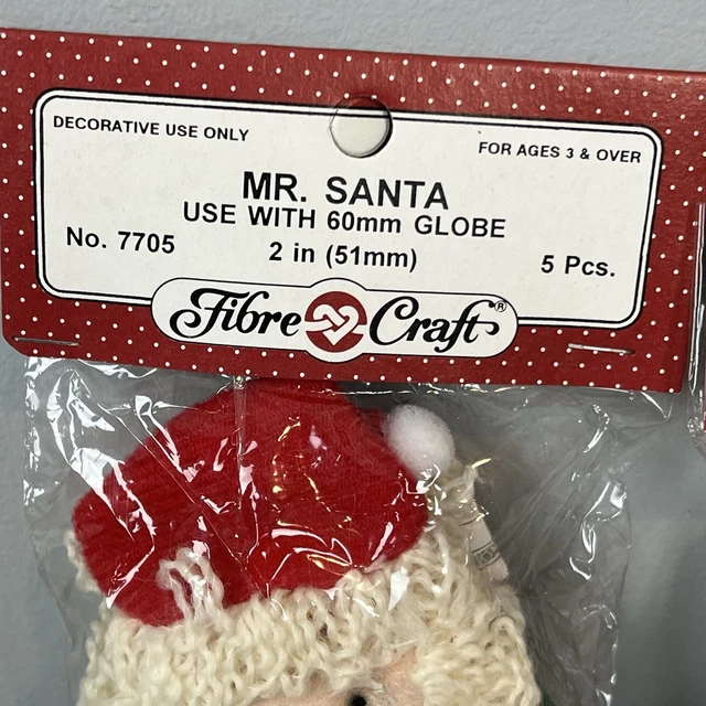 FIBRE CRAFT MR Santa and Reindeer Plush Heads and Limbs for 60mm Globe ...