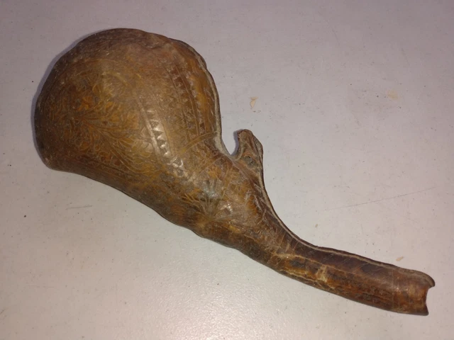 ANTIQUE ARABIC CAMEL Scrotum Tooled Leather Gun Powder Flask £61.58 ...