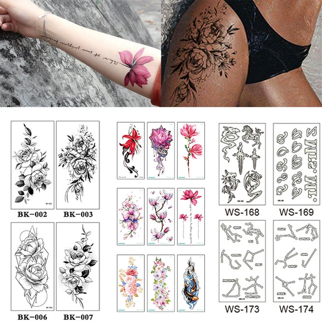 6 Sheets Needle Temporary Tattoo Temporary Tattoos Body Tattoo Sticker