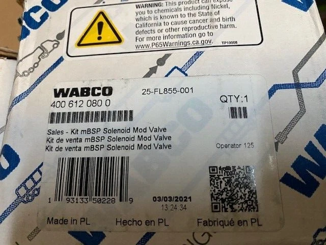 WABCO SOLENOID MODULATOR Valve 400-612-080-0 / Freightliner P/N 25 ...