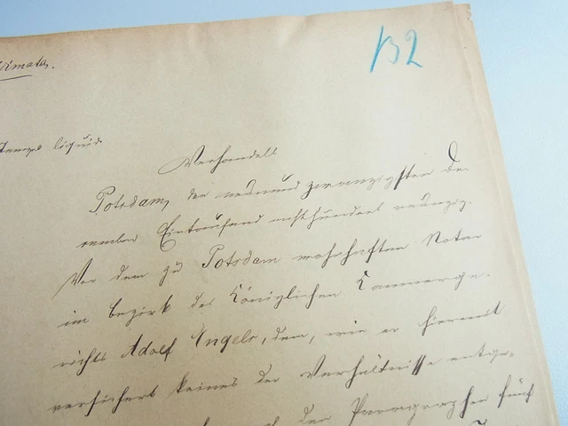 DOCUMENT POTSDAM 1890: Vollmacht Arthur Brunsig De Brun Wg. Mort De ...